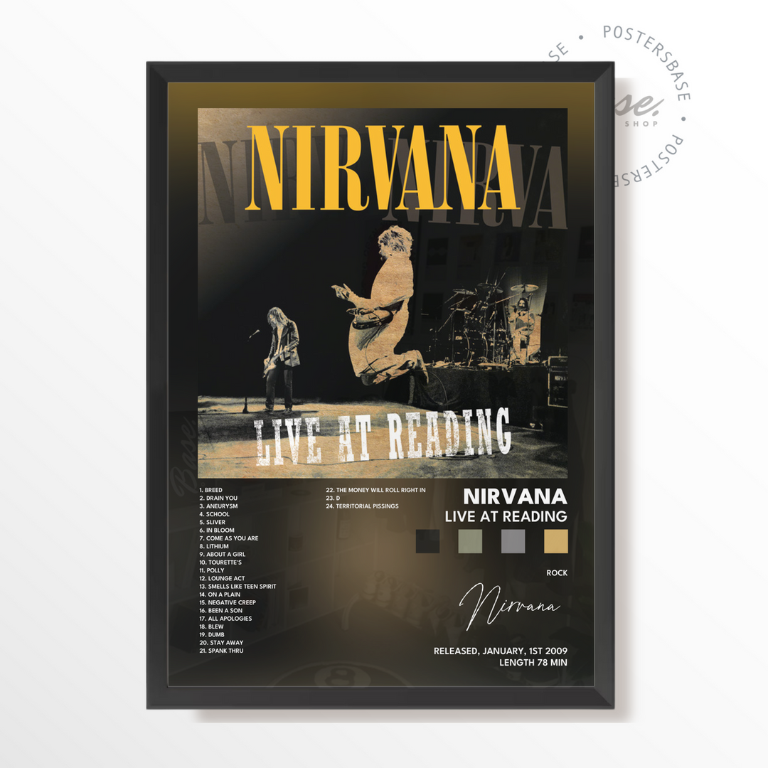 Nirvana Live Poster Nirvana Poster Prints – Black Cat Print Club